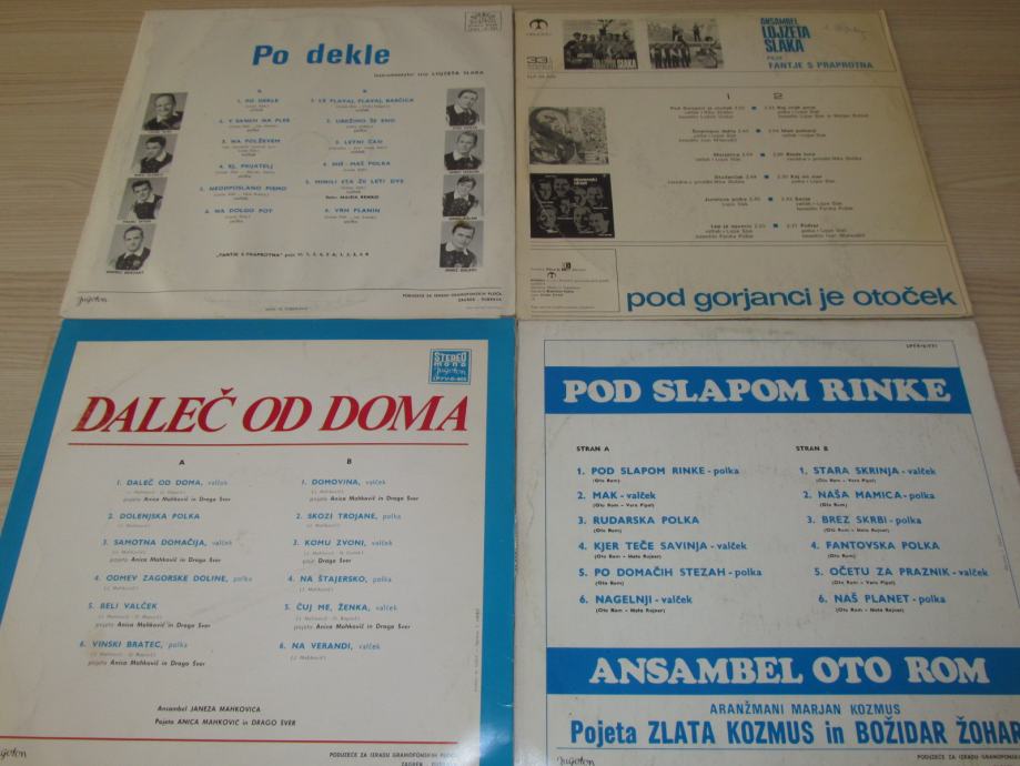 Slovenska narodno zabavna glasba (več zelo dobro ohranjenih plošč)