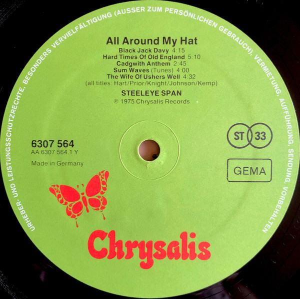 Steeleye Span – All Around My Hat LP vinyl VG+ VG