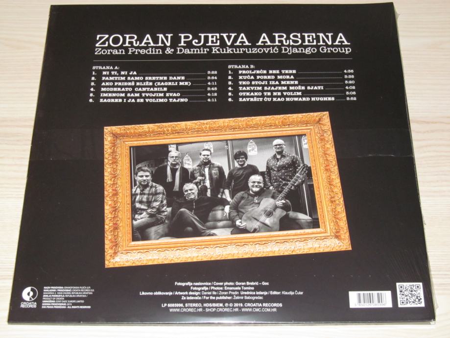 ZORAN PREDIN -‎ Zoran pjeva Arsena (LP)