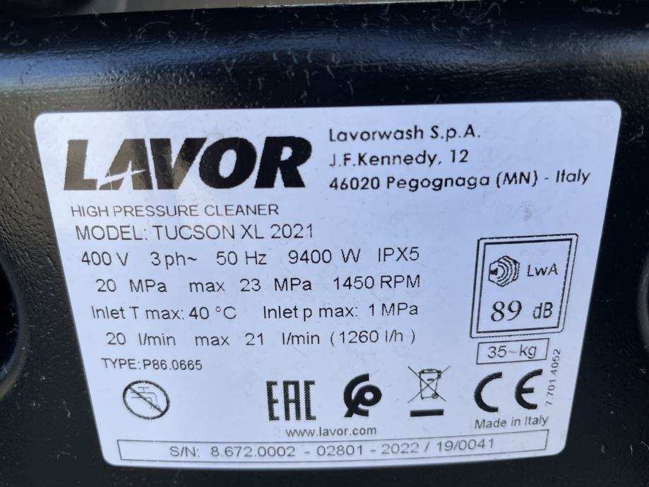 VISOKOTLAČNI ČISTILNIK LAVOR TUCSON XL 2021LP