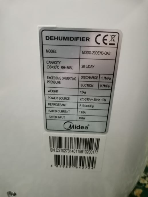 Midea MDDG-20DEN3-QA3 razvlažilec zraka