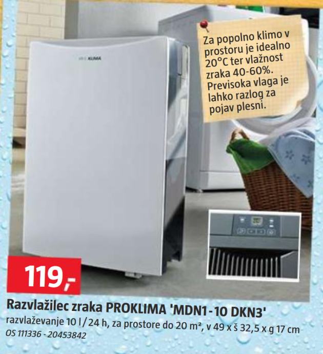 Razvlažilec zraka ProKlima (10L/dan) - Maribor