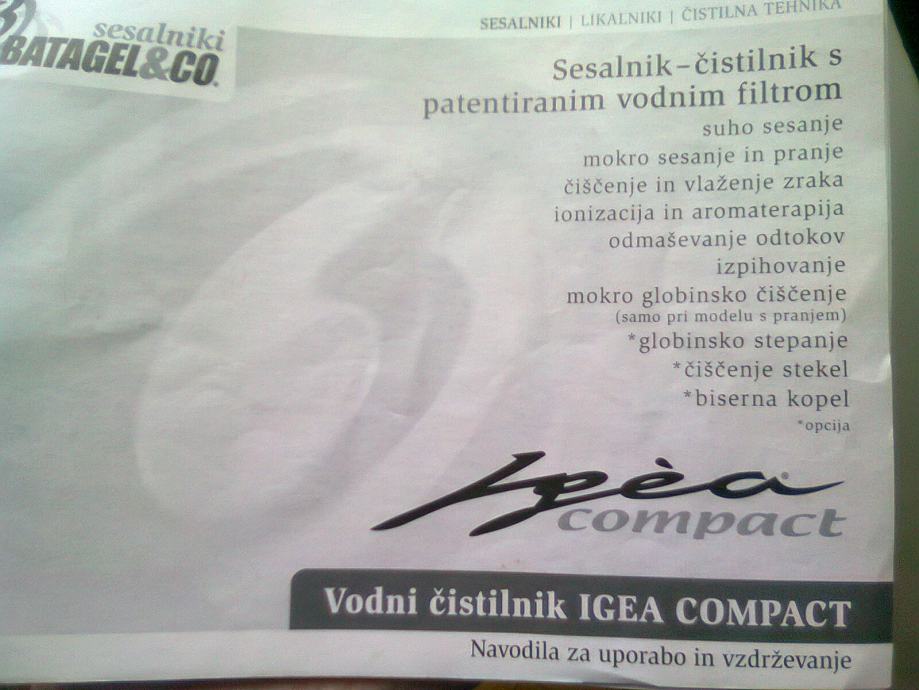Batagel vodni sesalnik 1000W IGEA COMPACT