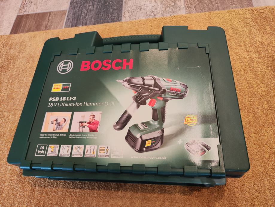BOSCH AKUMULATORSKI UDARNI VRTALNI VIJAČNIK PSB 18 LI-2