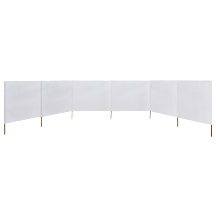 vidaXL 6-panelni vetrobran tkanina 800x120 cm peščeno bel