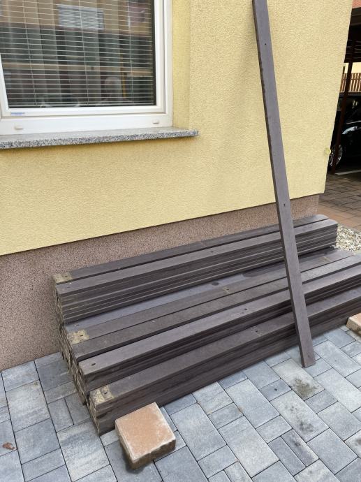 Polne PVC letve za vrtno ograjo 200x8x2,2cm - 106 kosov