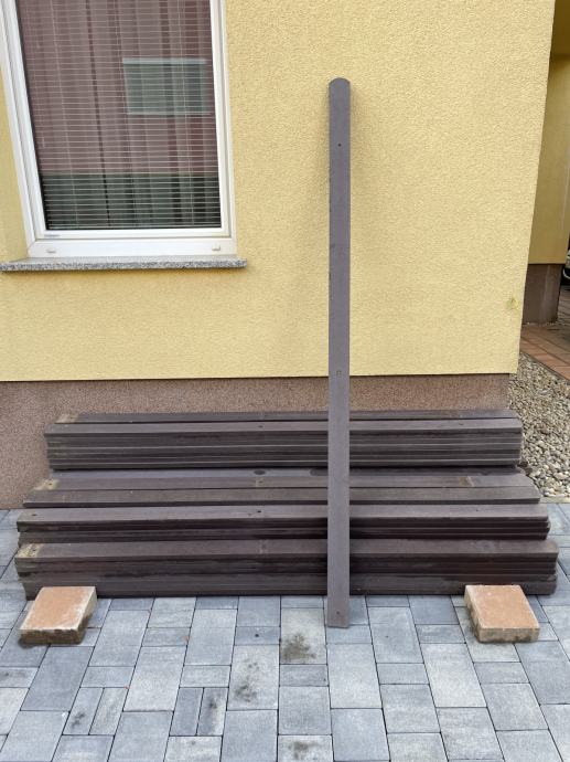 Polne PVC letve za vrtno ograjo 200x8x2,2cm - 106 kosov