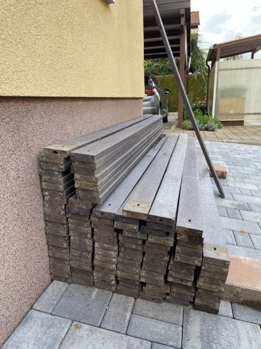 Polne PVC letve za vrtno ograjo 200x8x2,2cm - 106 kosov