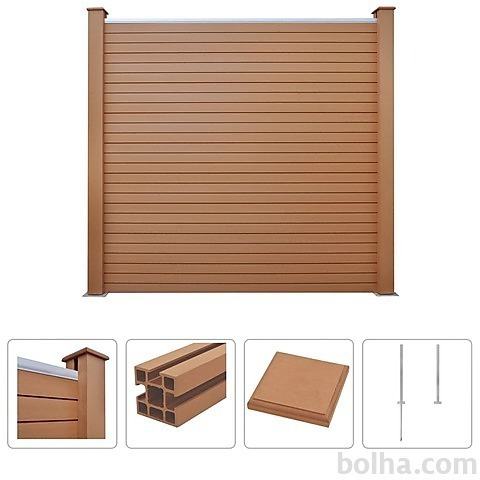 vidaXL Vrtna ograja WPC 183x187 cm rjava