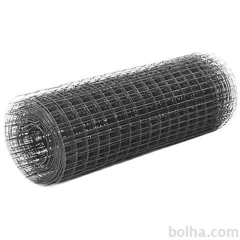 vidaXL Žična mreža za ograjo jeklo s PVC oblogo 25x0&5 m siva