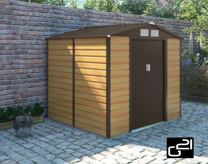 AKCIJA!! Vrtna kovinska hiška-uta 3,67 m2 - 2,0m x 1,8m x 190 - RJAVA