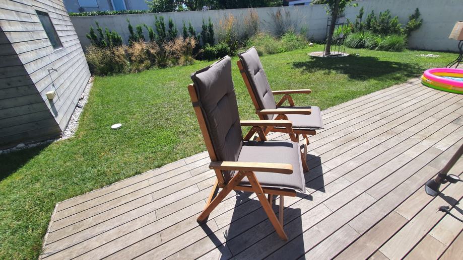 Zunanji vrtni stoli les Akacije skupaj z blazinami 6 kos