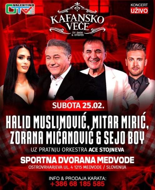 2 vstopnici za KAFANSKO VEČE (Halid,Mitar,..) v Medvodah dne 25.2.2023