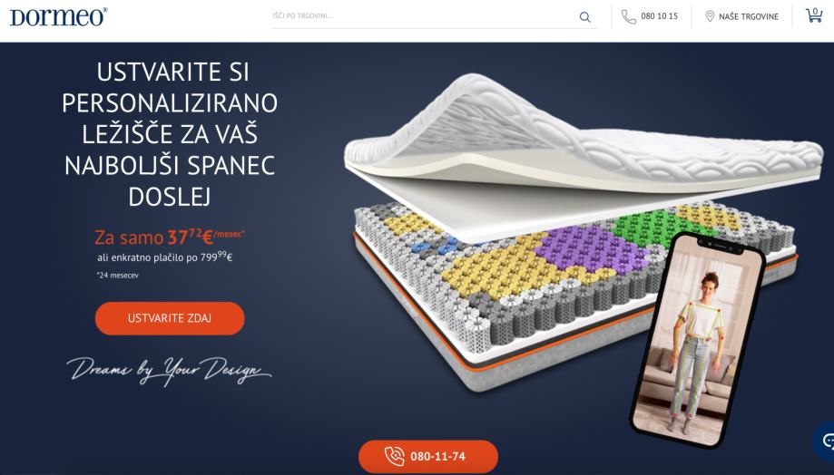 Personalizirana vzmetnica DORMEO DNA 90x200