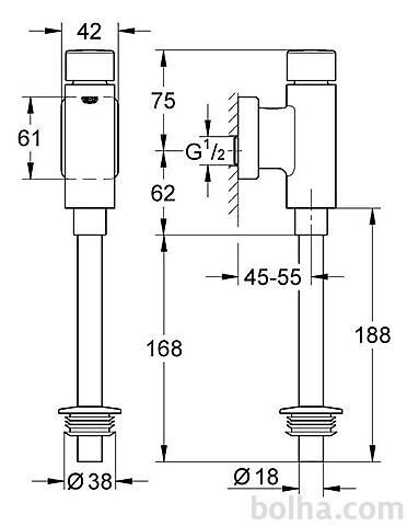 GROHE Rondo 37339000 aktivirna tipka za pisoar