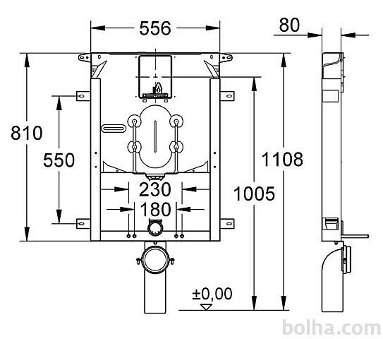 GROHE Uniset 38729000 podometni splakovalnik za WC