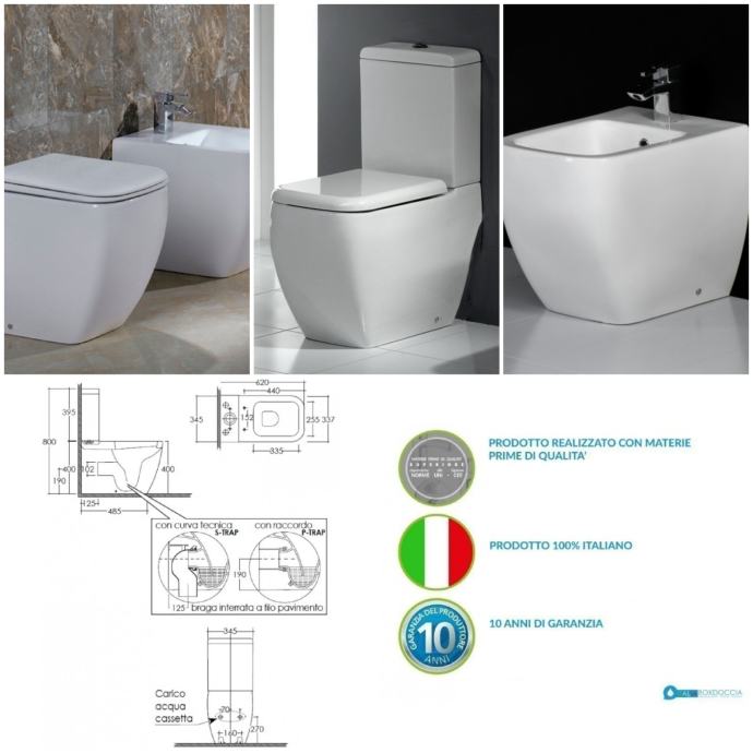 Novi Set MONOBLOK WC + Bide RAK METROPOLITIAIN ITALIA