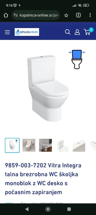 WC školjka (komplet monoblok) + deska + sifon