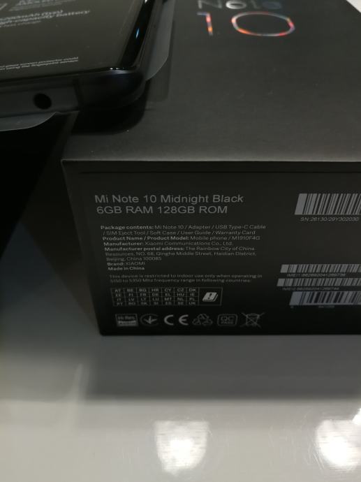 GSM Xiaomi Mi Note 10 Dual SIM, črn