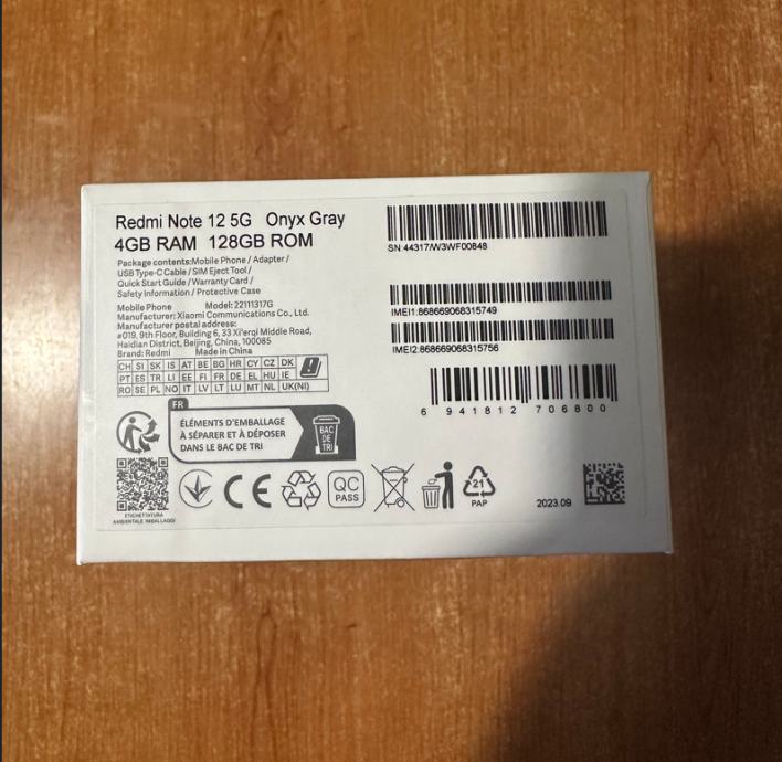 Redmi Note 12 Gray 128GB