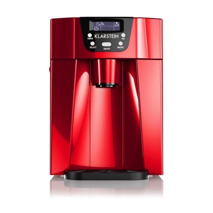 Klarstein Ice Volcano 2G Ledomat | 12kg vsakih 24h | 2l | 6-10min rdeč