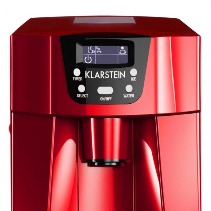 Klarstein Ice Volcano 2G Ledomat | 12kg vsakih 24h | 2l | 6-10min rdeč