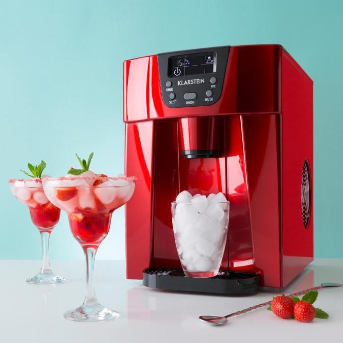 Klarstein Ice Volcano 2G Ledomat | 12kg vsakih 24h | 2l | 6-10min rdeč