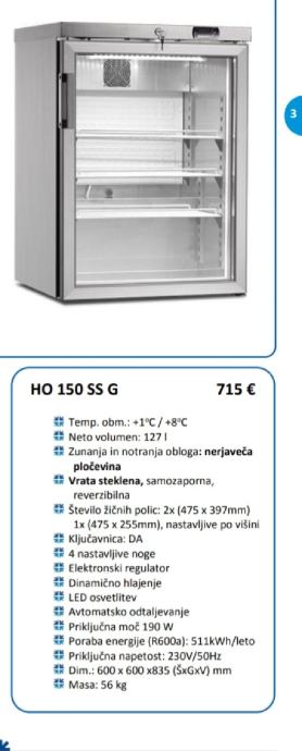 Zamrzovalne skrinje in hladilnik Nara