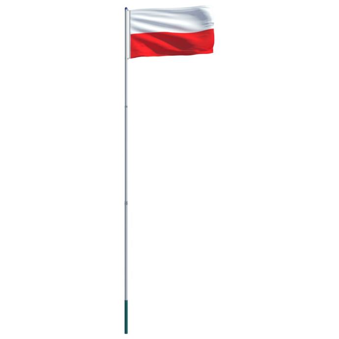 vidaXL Zastava Poljske in aluminijast zastavni drog 6 m