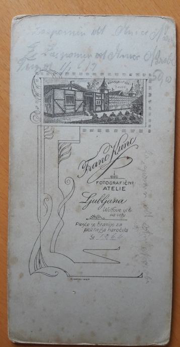 Fotografija Fotograf Franc Kunc Ljubljana Wolfova ulica 81x164mm