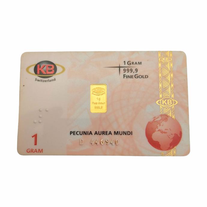 Naložbeno zlato Karatbars 24K 999.9/1000; masa= 1g