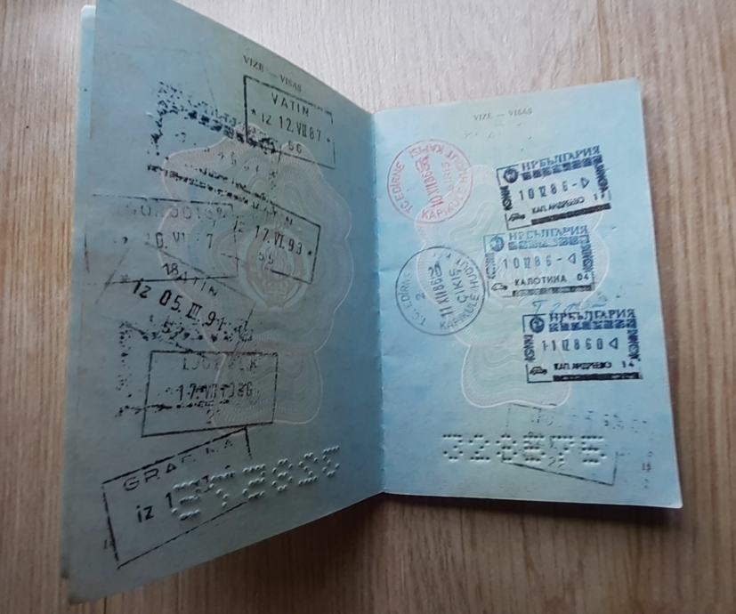 Potni list Jugoslavija 1986/1991 nekja viz za Grčijo