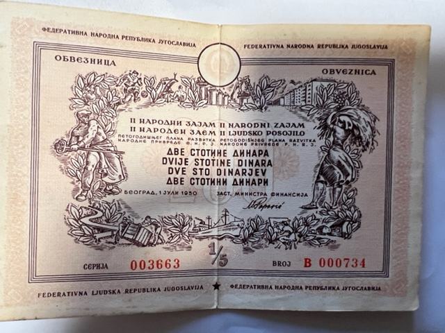 Stare obveznice iz leta 1 juli 1950