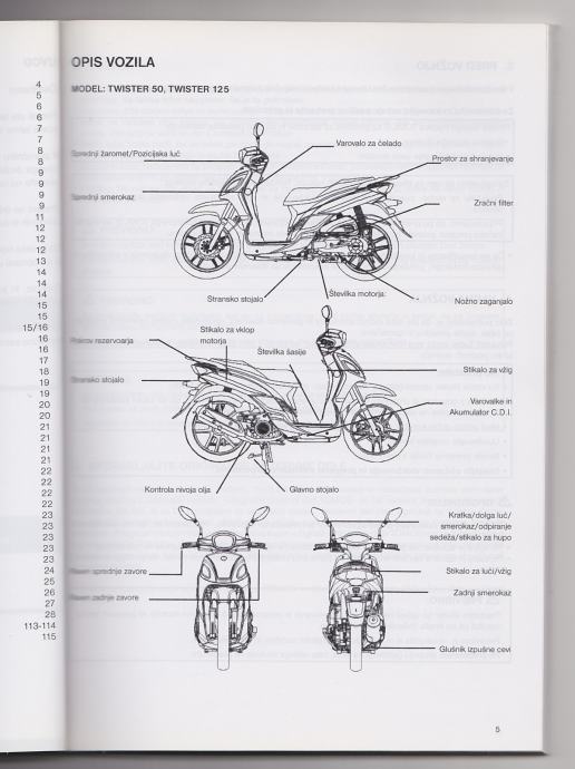 Tomos TWISTER 50 125 navodilo za uporabo
