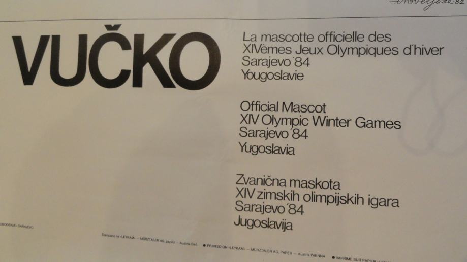 VUČKO OLIMPIJSKE IGRE SAREJEVO 84 PLAKAT