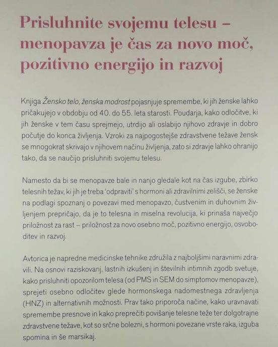 ŽENSKO TELO, ŽENSKA MODROST, dr. Christiane Northurp