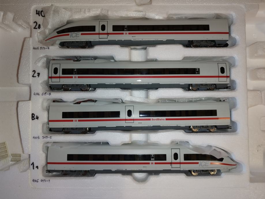 H0 Piko DC elektromotorna garnitura in dodatni vagoni DB ICE 3