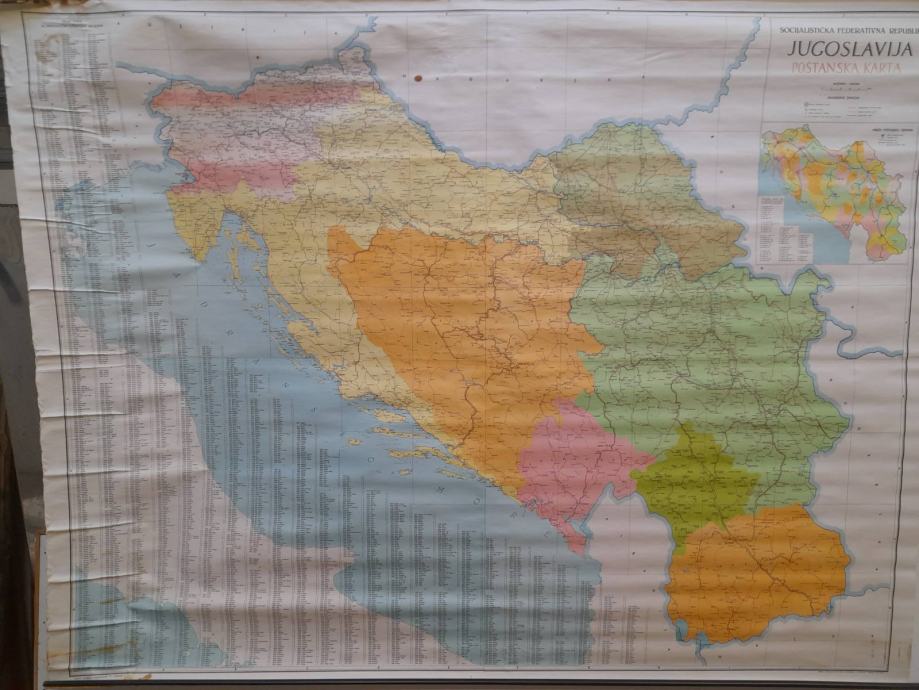 Zemljevid Jugoslavija 165x125cm