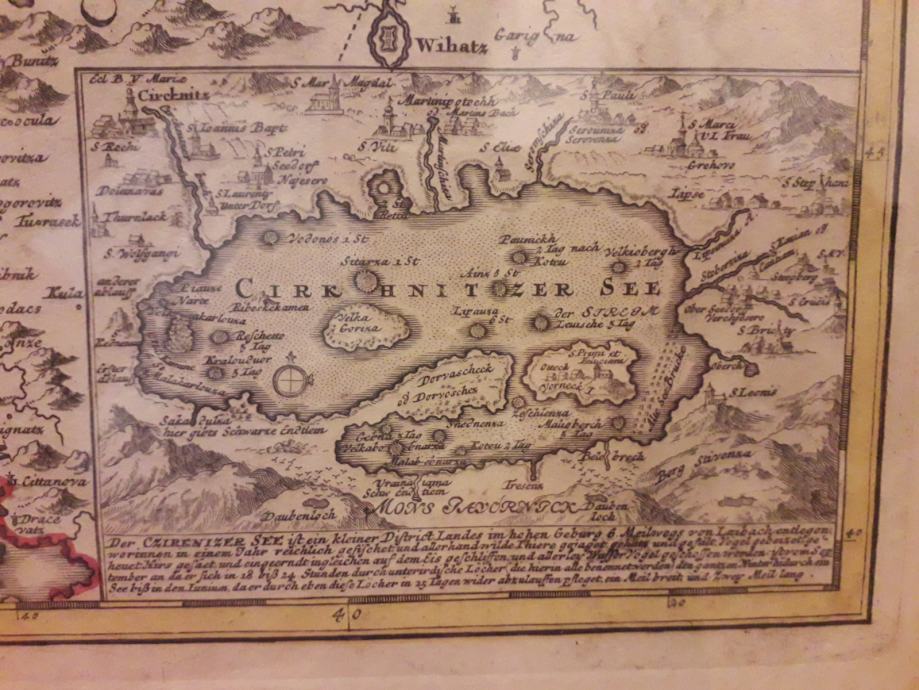Zemljevid Kranjskih dežel iz 1714 leta ORIGINAL KOLORIRAN BAKROREZ!