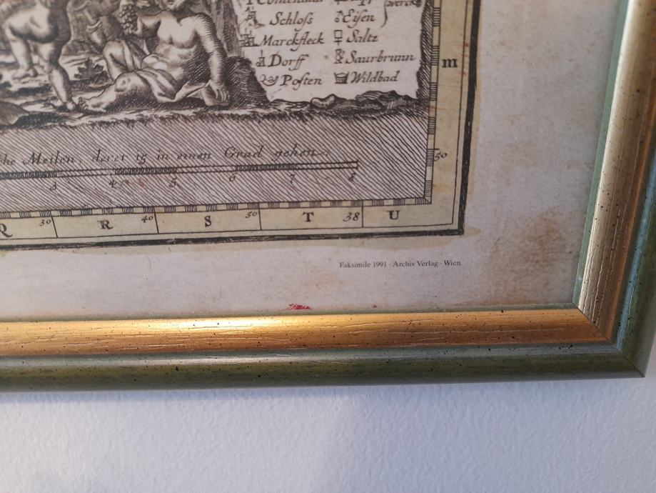 Zemljevid Styria Stajerska ponatis 48,5 × 58