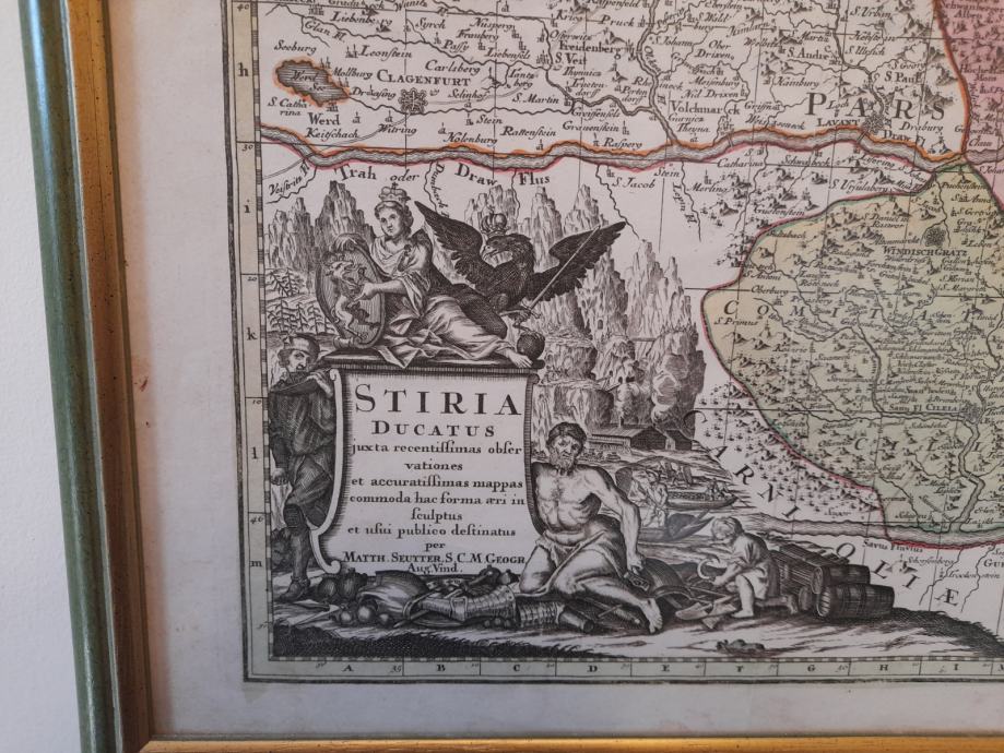 Zemljevid Styria Stajerska ponatis 48,5 × 58