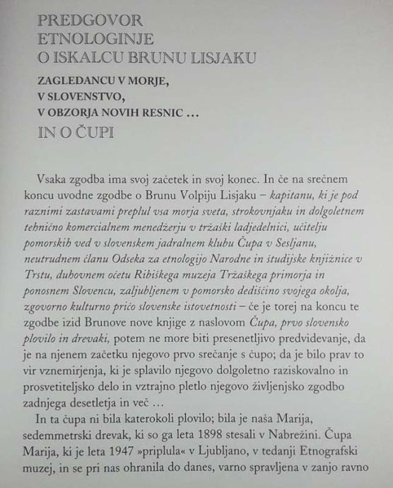 ČUPA; PRVO SLOVENSKO PLOVILO IN DREVAKI, Bruno Volpi Lisjak
