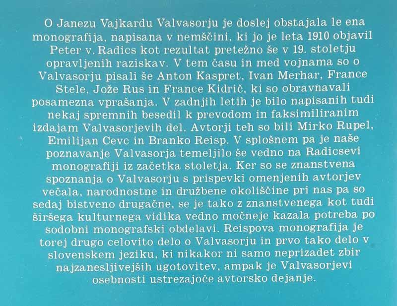 JANEZ VAJKARD VALVASOR, Branko Reisp