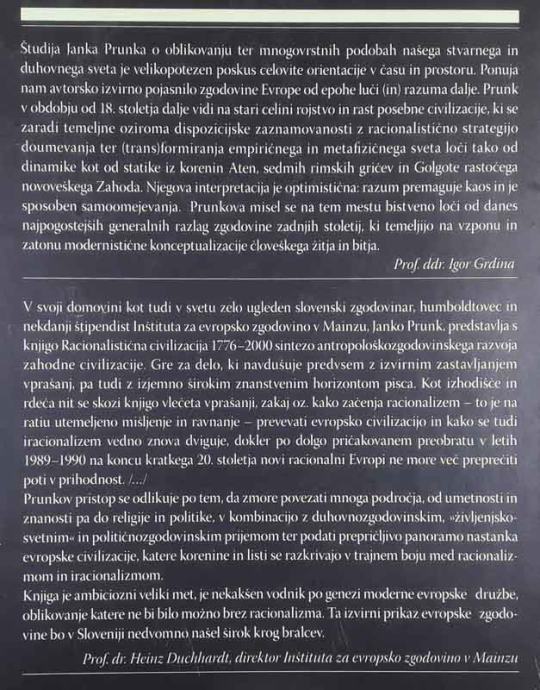 RACIONALISTIČNA CIVILIZACIJA 1776-2000, Janko Prunk