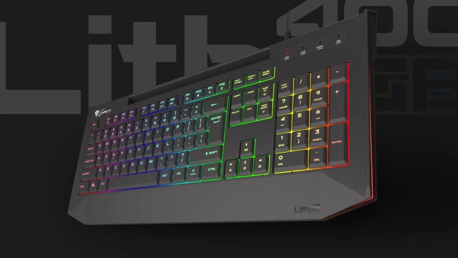 Genesis Lith 400 RGB gaming tipkovnica, X-Scissor, RGB LED, Anti-Ghost