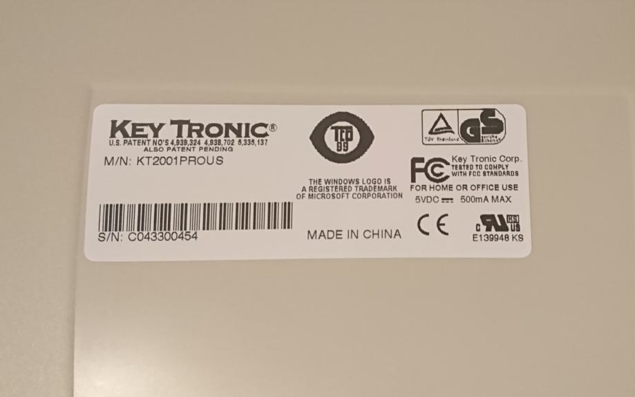 Tipkovnica Key Tronic KT2001 PRO - PS/2