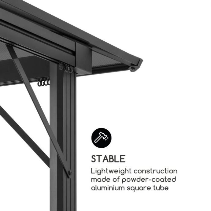 Blum Pantheon Solid Sky Ambient Solar paviljon s sivo streho, Antracit