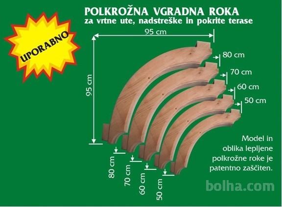 Lesene polkrožne vgradne roke