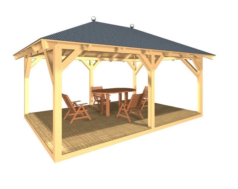Leseni paviljon vrtna hiša paviljon 5,5x4m