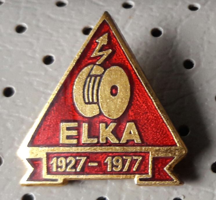Značka ELKA 1927/1977 električni kabli emajlirana zlata